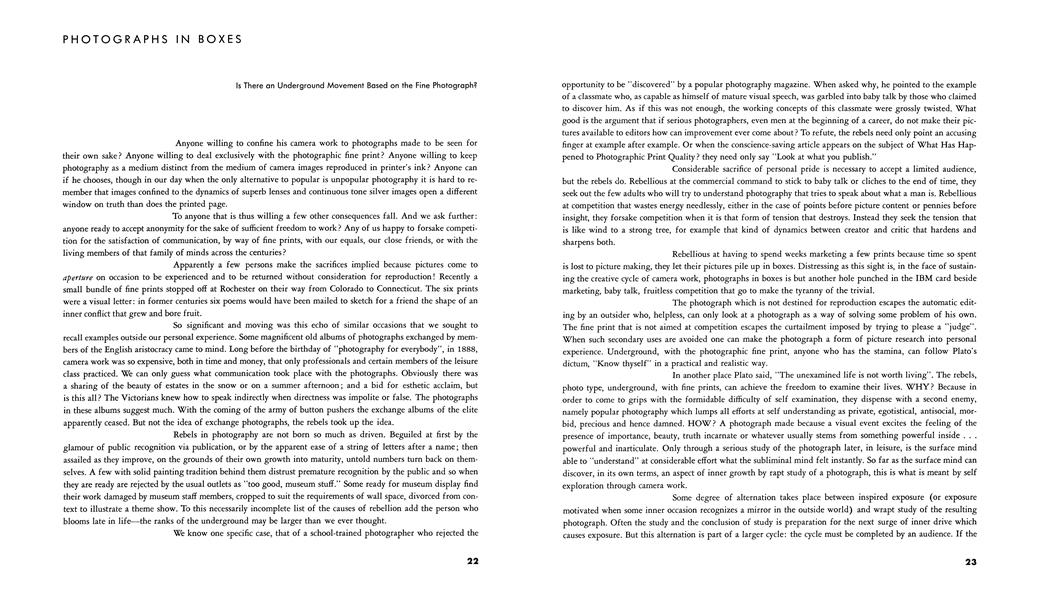 Photographs In Boxes | Aperture | Spring 1959