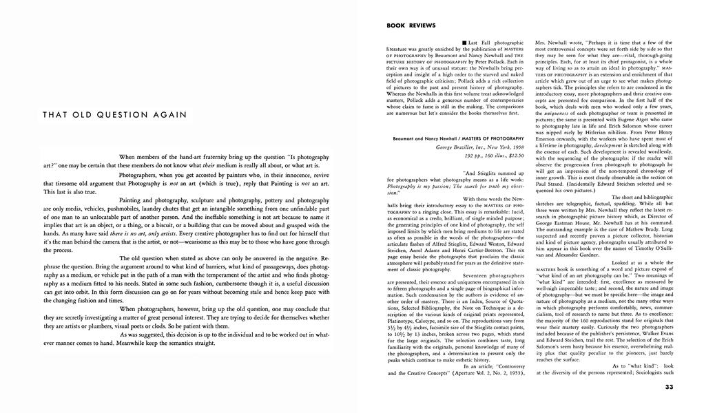 Book Reviews | Aperture | Spring 1959