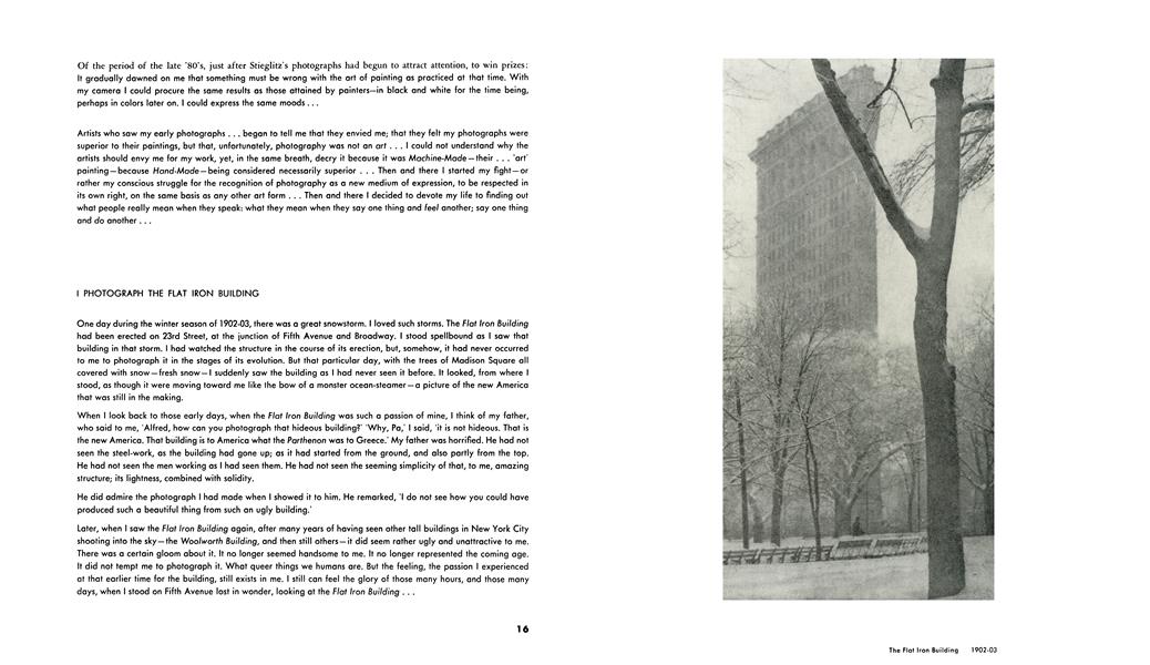 I Photograph The Flat Iron Building | Aperture | Spring 1960