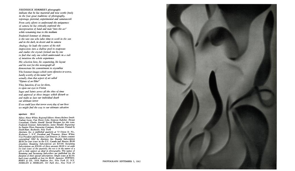 Frederick Sommer | Aperture | Winter 1962
