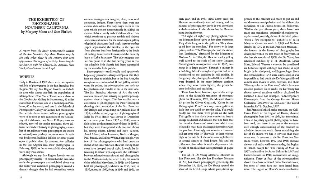 The Exhibition Of Photographs: Northern California | Aperture | Spring 1968