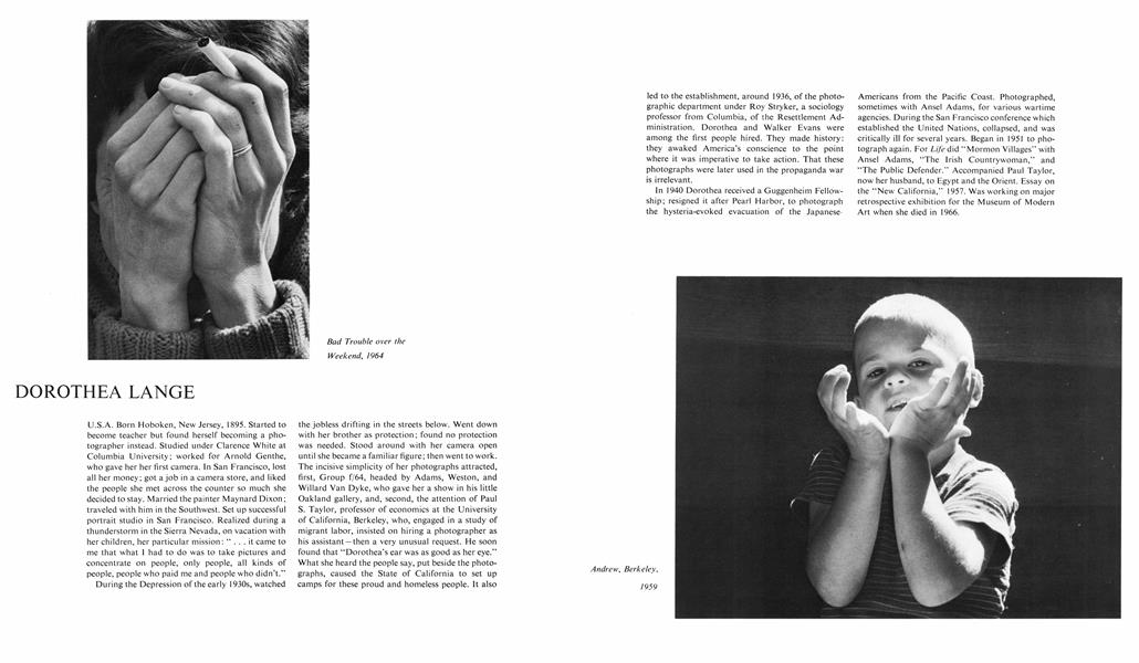Dorothea Lange | Aperture | Fall 1969