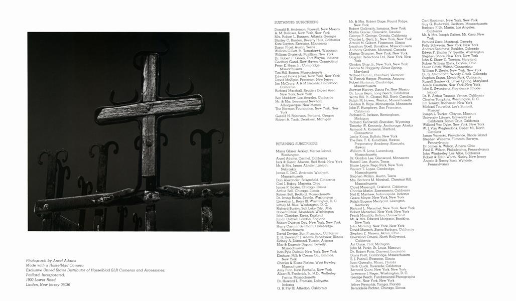 Photograph By Ansel Adams | Aperture | Spring 1973