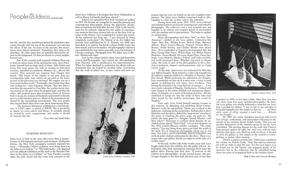 Starting With Levy | Aperture | Spring 1977