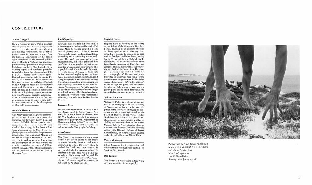 Contributors | Aperture | Winter 1979