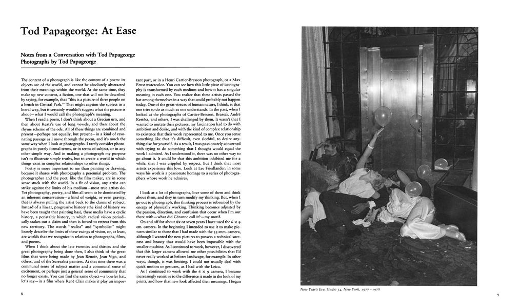 Tod Papageorge: At Ease | Aperture | Spring 1981