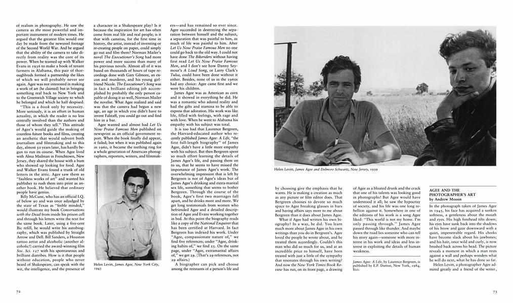 Agee And The Photographer's Art | Aperture | Fall 1985