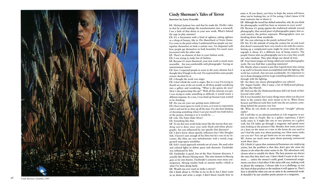 Cindy Sherman's Tales Of Terror | Aperture | Summer 1986