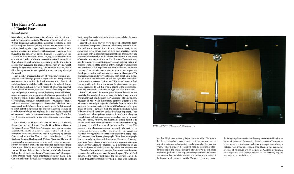 The Reality-Museum Of Daniel Faust | Aperture | Spring 1987