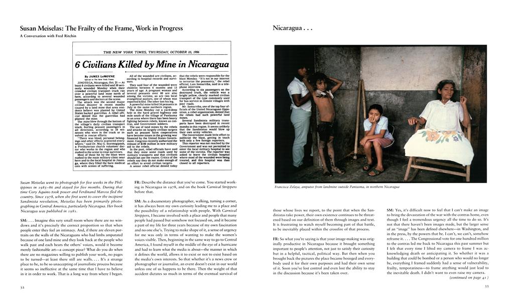 Susan Meiselas: The Frailty Of The Frame, Work In Progress | Aperture ...