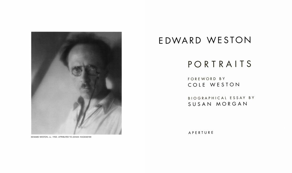 Edward Weston Portraits Aperture Summer 1995