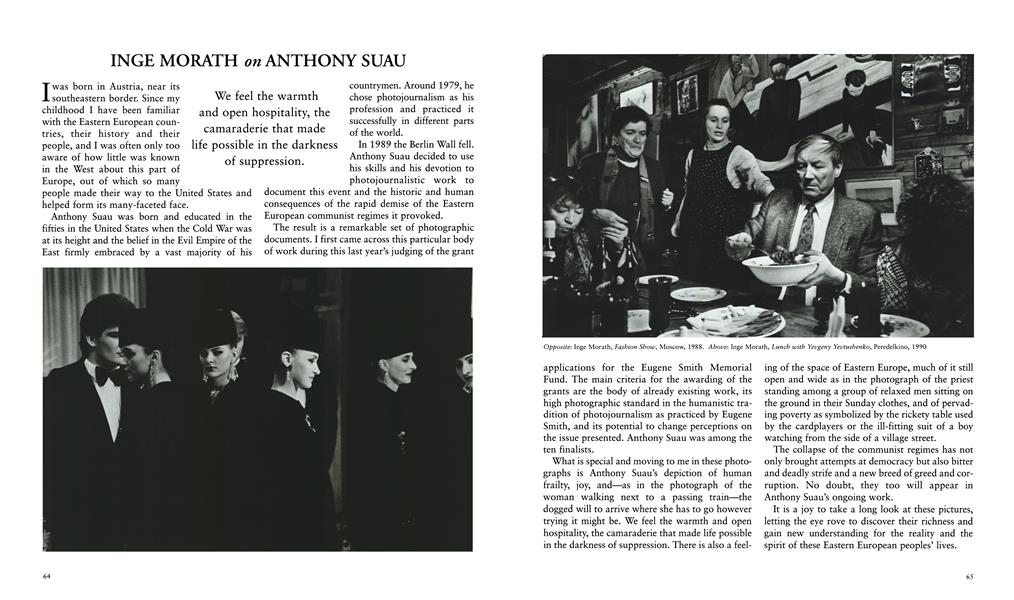 Inge Morath On Anthony Suau | Aperture | Spring 1998