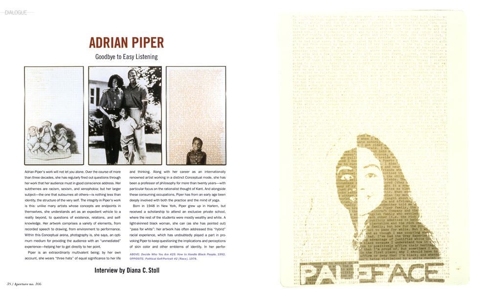 Adrian Piper | Aperture | Spring 2002