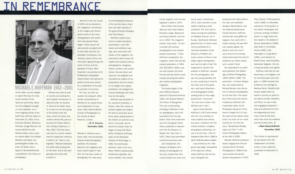 Michael E. Hoffman 1942—2001 | Aperture | Summer 2002