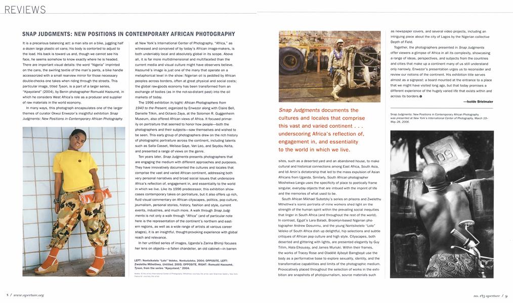 Snap Judgments: New Positions In Contemporary African Photography | Aperture | Winter 2006