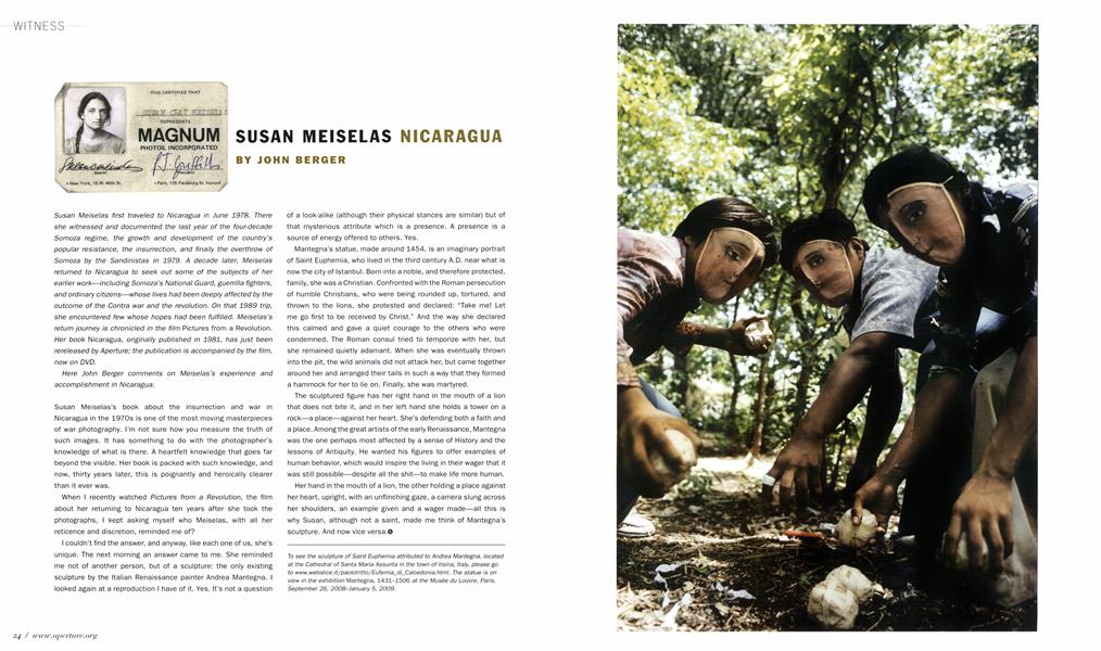 Susan Meiselas Nicaragua | Aperture | Winter 2008