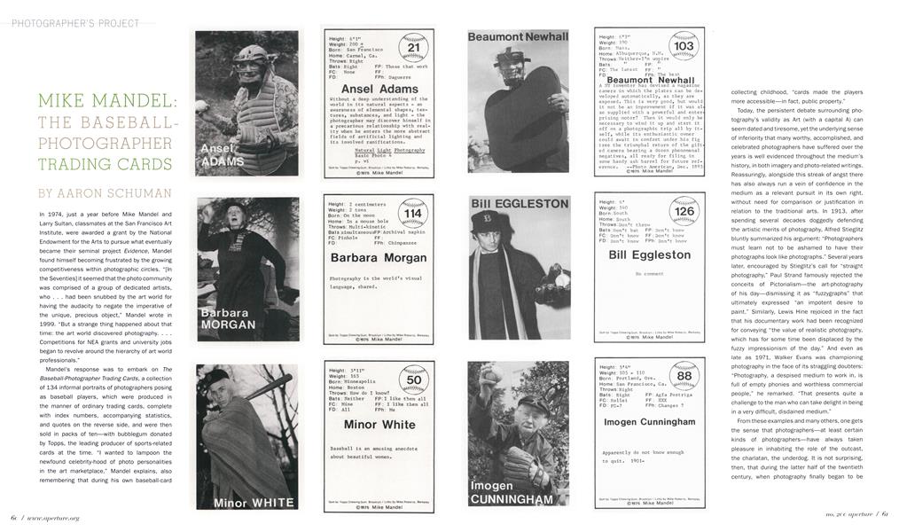 Mike Mandel: The Baseball-Photographer Trading Cards | Aperture | Fall 2010