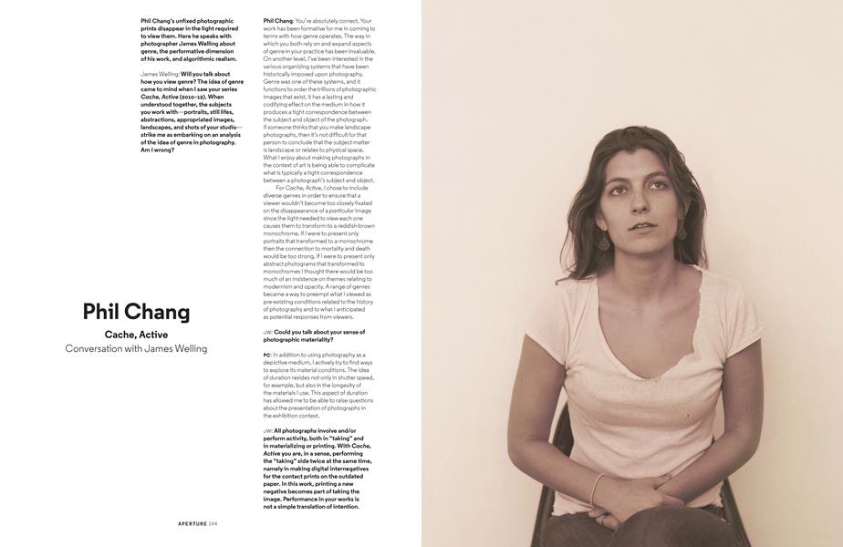Phil Chang Cache, Active | Aperture | Spring 2013