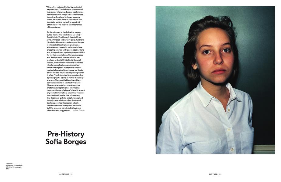 Pre-History Sofia Borges | Aperture | Summer 2014