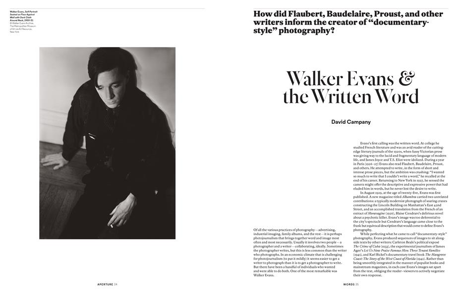 Walker Evans & The Written Word | Aperture | Winter 2014
